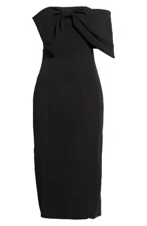 SUGARLIPS Vibiana Bow One-shoulder Midi Dress