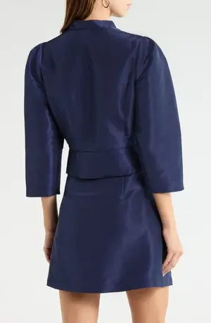 SUGARLIPS Hestia Puff Sleeve Jacket - Navy