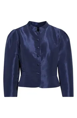 SUGARLIPS Hestia Puff Sleeve Jacket - Navy