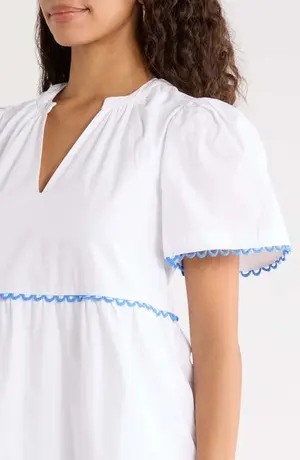 SUGARLIPS Amendia Tiered Poplin Dress - White