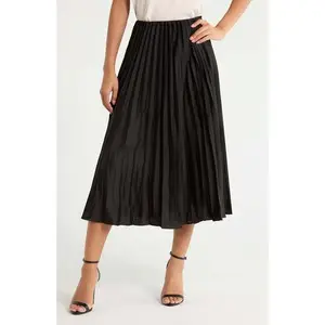 SUGARLIPS Sidney Pleated Maxi Skirt - Black