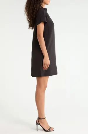 SUGARLIPS Rickie Ruffle Collar Shift Dress - Black