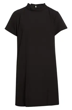 SUGARLIPS Rickie Ruffle Collar Shift Dress - Black