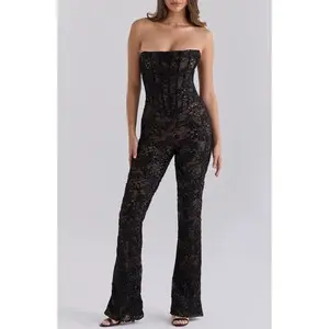 House Of Cb Anastasia Strapless Jumpsuit & Bolero - Black