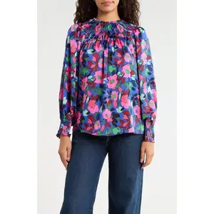 SUGARLIPS Vivi Floral Print Smocked Top