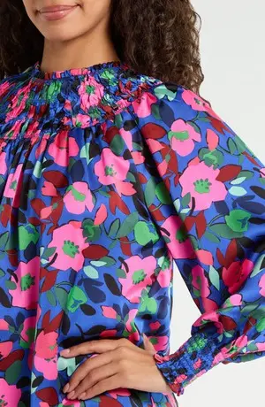 SUGARLIPS Vivi Floral Print Smocked Top