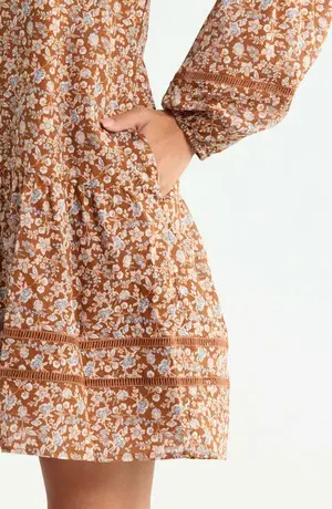 SUGARLIPS Ramsey Ditsy Floral Print Long Sleeve Minidress