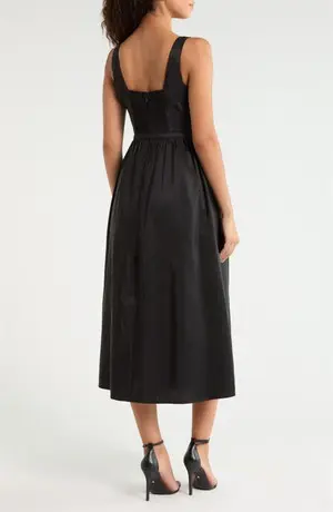 SUGARLIPS Alani Clio Pleat Midi Dress - Black