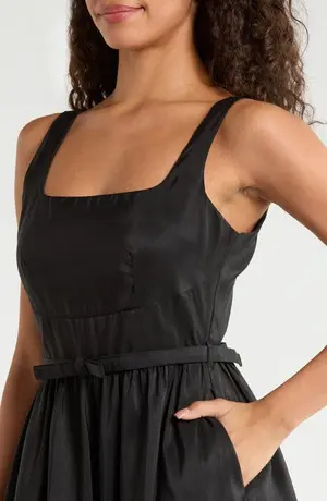 SUGARLIPS Alani Clio Pleat Midi Dress - Black