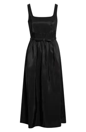 SUGARLIPS Alani Clio Pleat Midi Dress - Black