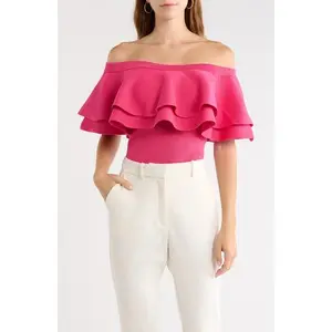 SUGARLIPS Genoa Kaila Off The Shoulder Top Fuchsia