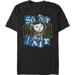 CORALINE So Not Fair Quote Short Sleeve T-shirt - Black