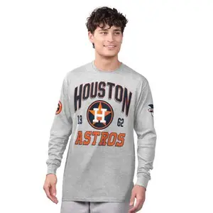 STARTER Heather Gray/ Houston Astros Two-pack Long Sleeve & Short Sleeve T-shirt Set