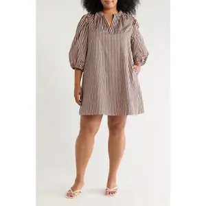 SUGARLIPS Victoria Split Neck Shift Minidress