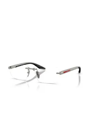 Prada 57mm Rectangle Optical Glasses - Grey