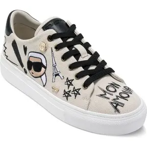 Karl Lagerfeld Paris Cate Ikonic Sneaker - Soft White/black