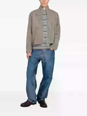 Our Legacy Shrunken Floral-print Zip Sweatshirt - Neutrals