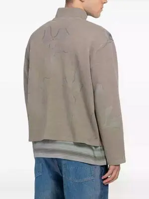 Our Legacy Shrunken Floral-print Zip Sweatshirt - Neutrals