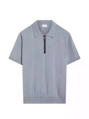 Pal Zileri Zip-fastening Knitted Polo Shirt - Blue