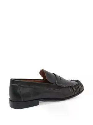 ANGEL ALARCON Ruched Leather Loafers