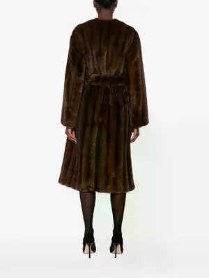 STAND STUDIO Miranda Belted Faux-fur Coat