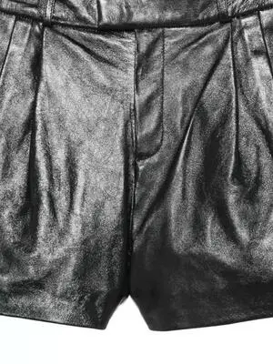 ARMA Pleated Leather Shorts