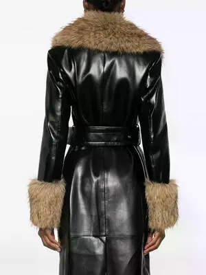 STAND STUDIO Estella Faux-fur Belted Coat