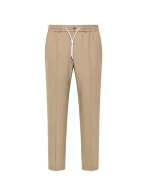 Pal Zileri Drawstring Elasticated Trousers - Brown
