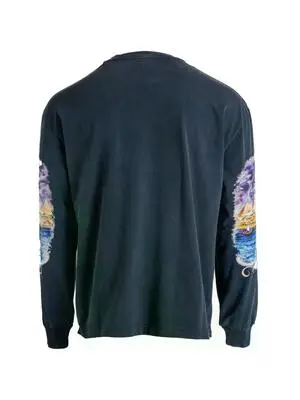 Casablanca Eveil Ancestral Graphic-print Long-sleeve T-shirt - Blue