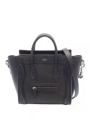 Celine 2010-2020 Nano Leather Luggage Tote Satchel - Black