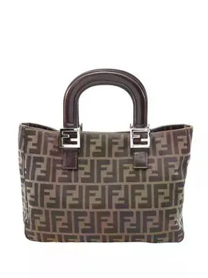 Fendi 2000-2010 Zucca Canvas Handbag - Brown