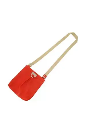 FERRAGAMO 2000-2010 Leather Gancini Crossbody Bag - Orange