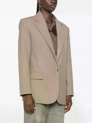 Maje Single-breasted Blazer - Neutrals