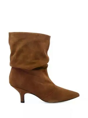 ANGEL ALARCON Slouchy Pointed-toe Boots - Brown