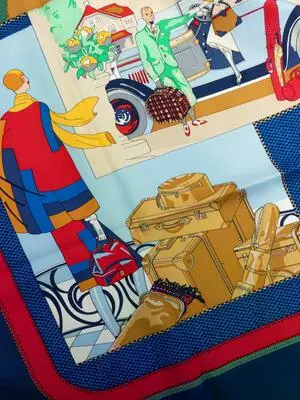 Hermès 20th Century L Elegance Et Le Confort En Automobile Silk Scarf 90 Scarves - Blue