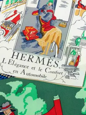 Hermès 20th Century L Elegance Et Le Confort En Automobile Silk Scarf 90 Scarves - Blue
