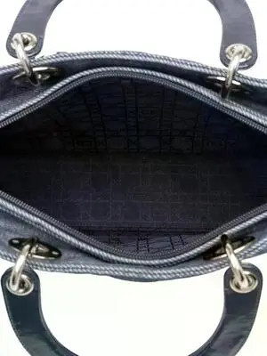 Dior 1999 Large Denim Cannage Lady Satchel
