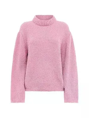 LANEUS Textured Boxy-fit Sweater - Pink