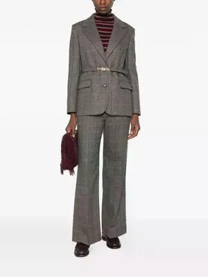 Maje Belted Checked Blazer