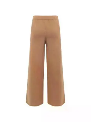 LANEUS Fine-knit Wide-leg Trousers - Neutrals