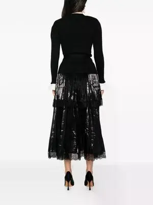 SELF-PORTRAIT Crystal-embellished Pleated Midi Dress