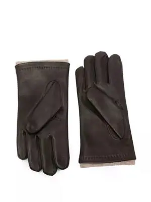 Orciani Topstitched Leather Gloves