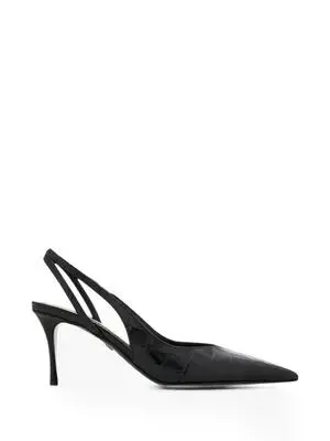 FERRAGAMO Mid Heel Slingback Pumps - Black