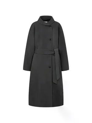 STUDIO TOMBOY Belted Button-up Coat - Grey