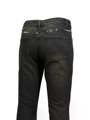 TROUBLED WATERS Stud-embellished Lace-up Jeans