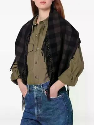 Destin Check Fringed Scarf