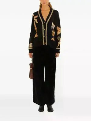 Farm Rio Graphic-intarsia V-neck Cardigan