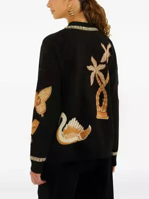 Farm Rio Graphic-intarsia V-neck Cardigan
