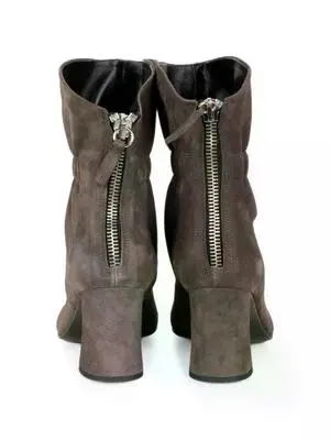 NAPOLEONI Ruched Suede Ankle Boots