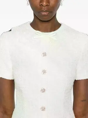 SELF-PORTRAIT Lace-trimmed Bouclé Mini Dress